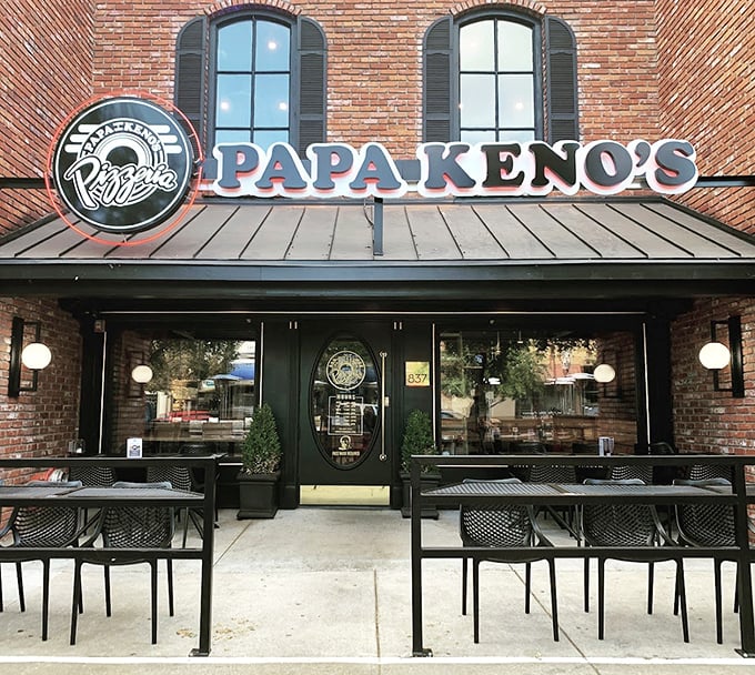 Downtown energy meets classic pizzeria vibes in this bustling brick-walled temple of cheese.