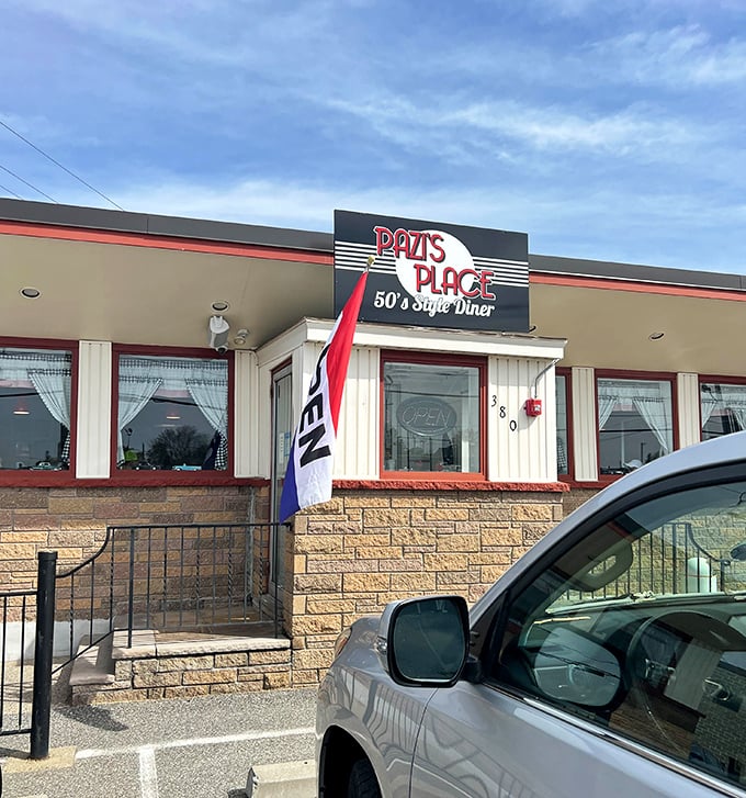 Pazi's Place announces itself with mid-century confidence. This 50's style diner proves some decades are too delicious to leave behind.