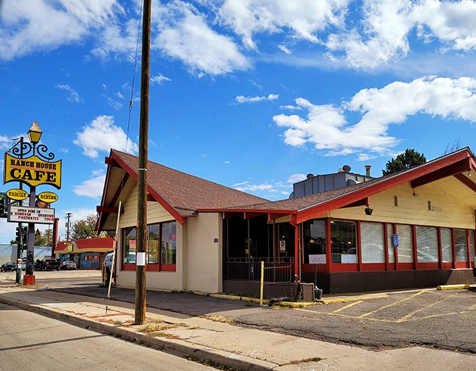 Ranch House Cafe's humble exterior belies the comfort food treasures within. That yellow sign has guided hungry Denverites to breakfast bliss for decades.