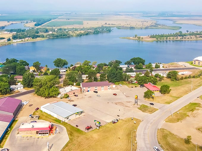 Redfield's main street grain elevators stand as proud monuments to the agricultural heritage that keeps this community strong and affordable.