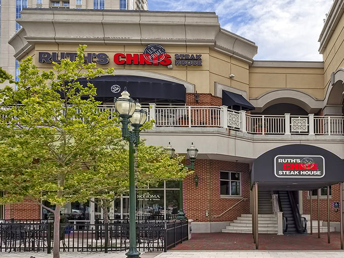 Ruth's Chris stands elegant and inviting, like that sophisticated friend who always knows where to find the good stuff.