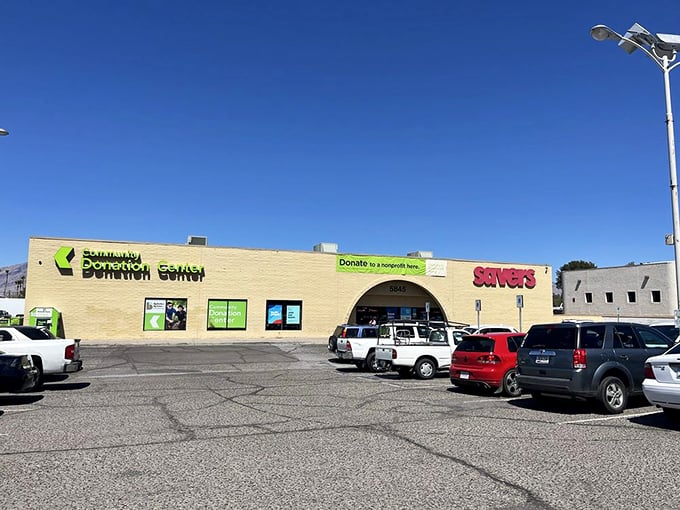 Savers' donation center makes giving back as easy as finding your next great bargain inside. 