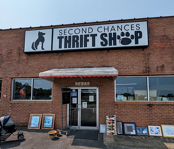Second Chances' playful paw print logo tells you this thrift store has heart&mdash;and helps furry friends too!