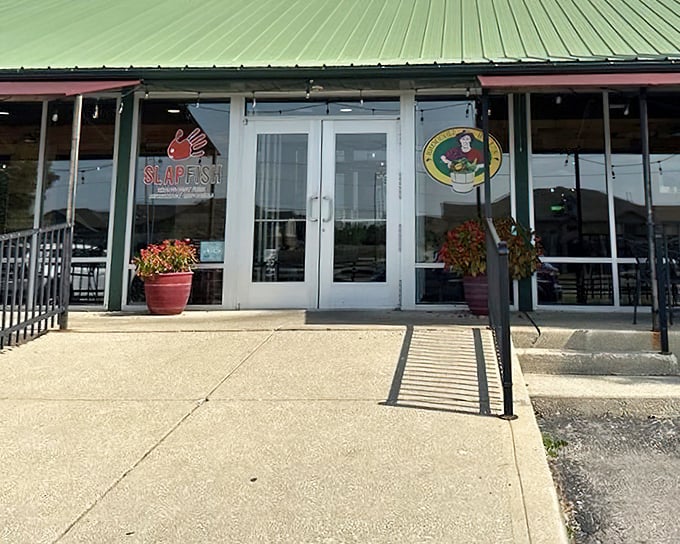 Slapfish's modern take on seafood starts with its clean, contemporary storefront. Sustainable seafood with style!