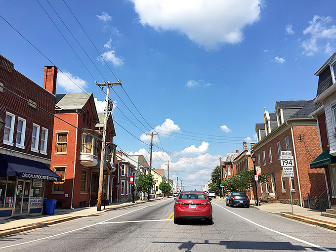 Taneytown's historic main street looks like it's waiting for a parade to start. Those buildings have witnessed centuries of small-town life!