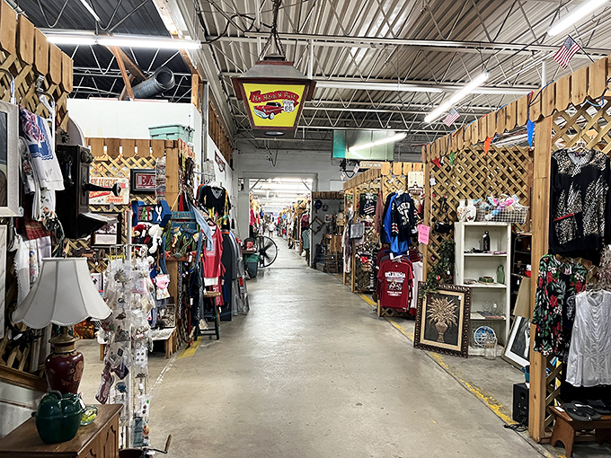 The Hitch n Post's wooden booth dividers create a warm, homey atmosphere that invites lingering and careful browsing.