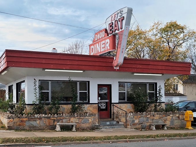 Classic diner architecture promises timeless breakfast traditions served with genuine mountain hospitality daily.