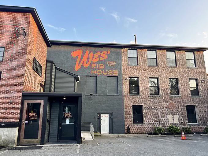 Wes' Rib House's iconic orange sign has been guiding hungry Rhode Islanders to BBQ bliss since 1973.