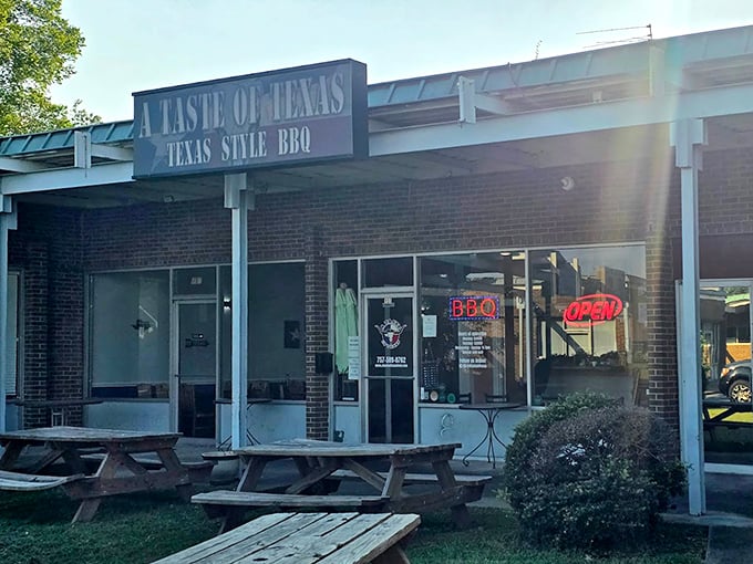 Those picnic tables aren't just seating&mdash;they're front-row tickets to a Texas BBQ experience that traveled 1,500 miles to find you.