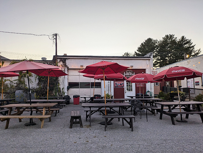 The outdoor seating at Andy Nelson's invites you to commune with nature and smoked meat simultaneously. Some churches have pews, BBQ joints have picnic tables.
