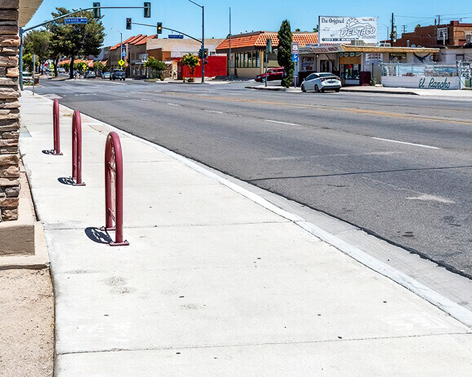 Historic Main Street in Barstow showcases colorful storefronts and classic desert architecture along Route 66.