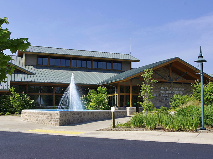The James A. Gaston Visitor Center welcomes explorers with its dancing fountain, a modern oasis promising adventures that won't break your retirement piggy bank.