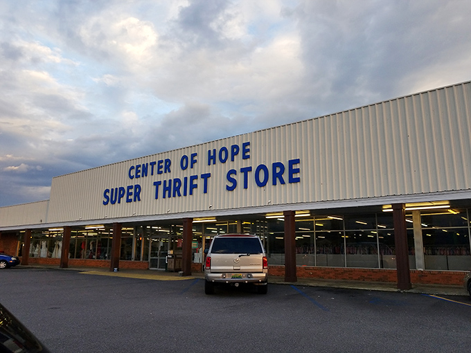 Hope comes supersized at this Oxford landmark. The sprawling Center of Hope offers treasures under dramatic Alabama skies.