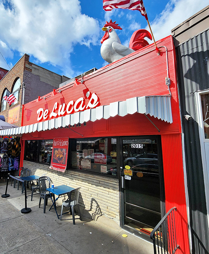 DeLuca's bold red exterior and iconic rooster have been Pittsburgh landmarks longer than the Steelers' last dynasty.