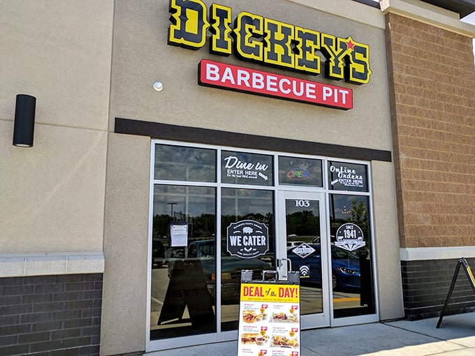 That "Deal of the Day" sign at Dickey's is like a permission slip to treat yourself to some smoky goodness.