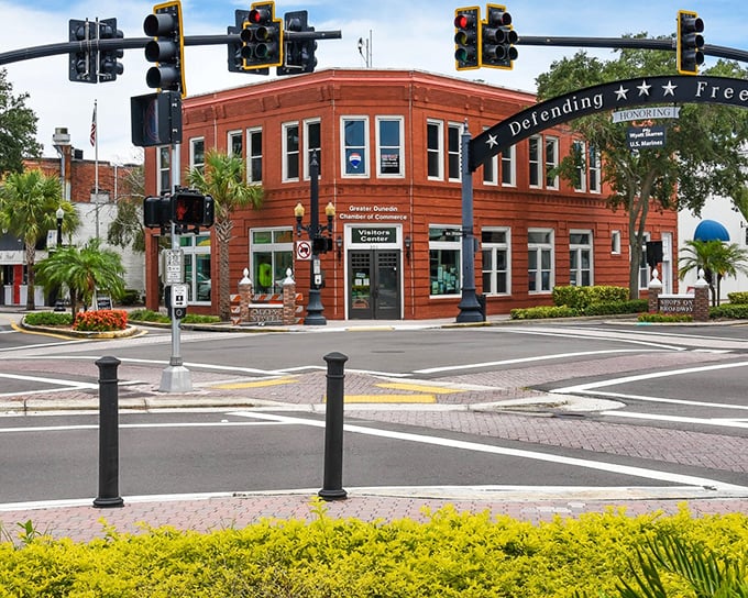 That classic Victorian architecture mixed with palm trees perfectly captures what makes Florida towns so special and photogenic.