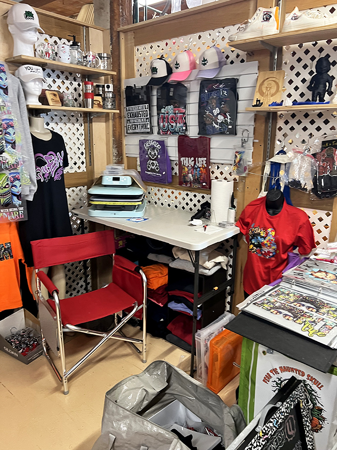 Nostalgia on display! This cozy corner of collectibles feels like stepping into a time machine set to "awesome finds from yesteryear."