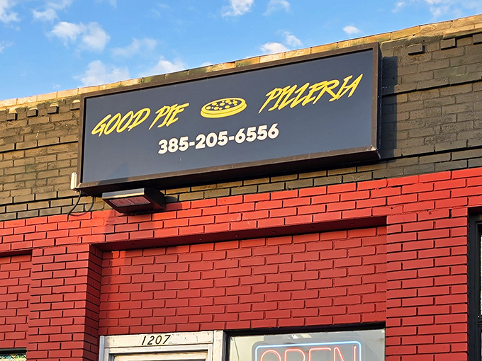The bold simplicity of Good Pie's exterior matches its pizza philosophy. No gimmicks, just honest-to-goodness delicious pies waiting inside.
