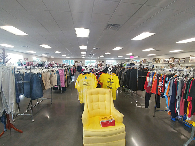 Inside this unassuming exterior lies a wonderland of well-organized treasures waiting for new homes.