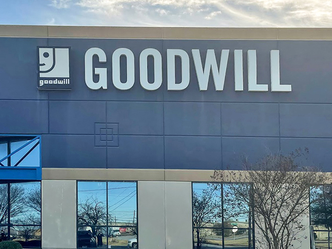 The modern Goodwill facade houses an outlet experience that's more adventure than shopping trip.