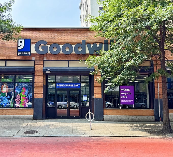 Nestled among Brooklyn's urban landscape, this Goodwill outpost provides both bargains and a breath of community spirit.