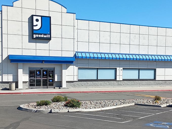 That familiar blue smile logo promises the kind of quality thrift experience that turns casual browsers into regular customers.