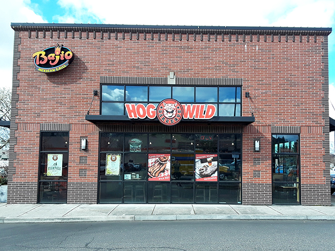 The sign says it all - Hog Wild isn't playing around when it comes to barbecue. Texas-style traditions find a happy home in Happy Valley.