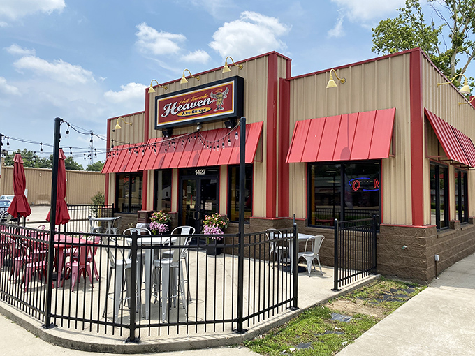 Red awnings and outdoor seating make Hot Tamale Heaven feel like the neighborhood spot you've been searching for. The tamales seal the deal.