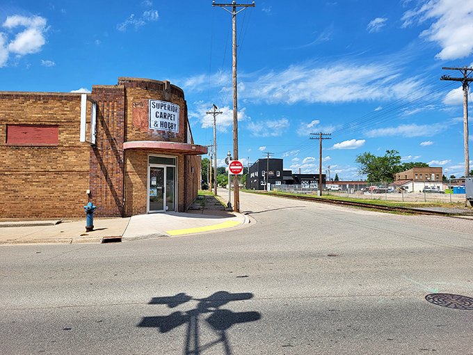 "Superior Carpet & Rugs" in Iron Mountain &ndash; that curved Art Deco storefront has probably outlasted a dozen business trends since the 1940s.