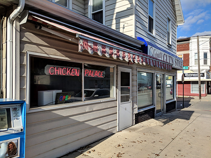 Classic small-town restaurant charm welcomes generations of chicken lovers through these familiar doors.