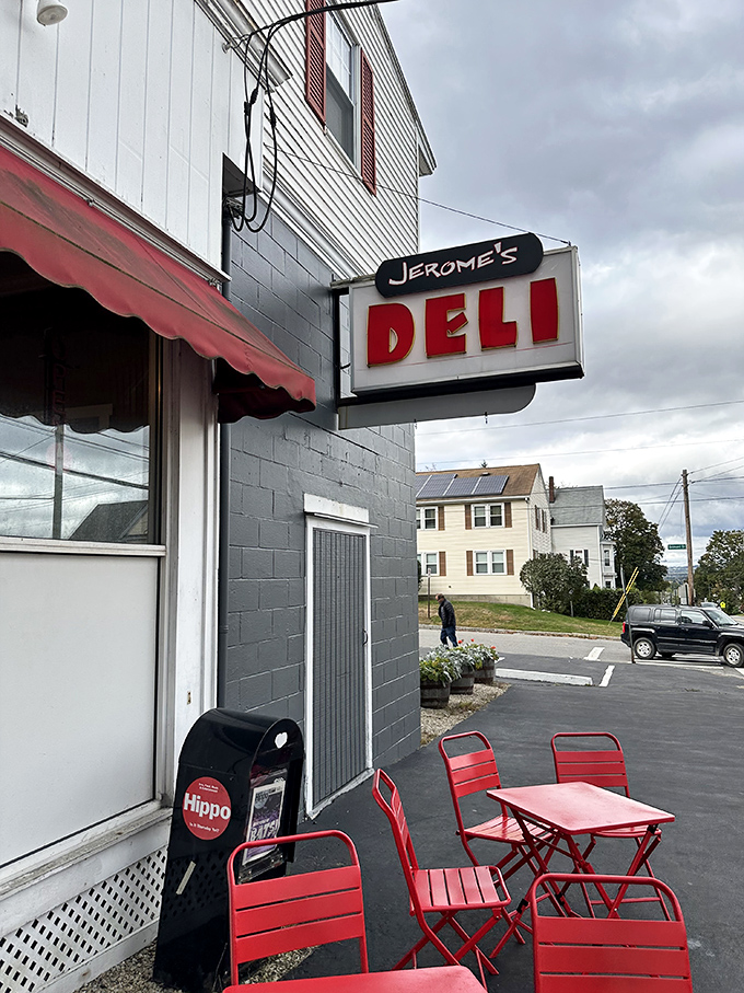 Those little red chairs outside Jerome's aren't just seating&mdash;they're front-row tickets to sandwich nirvana.