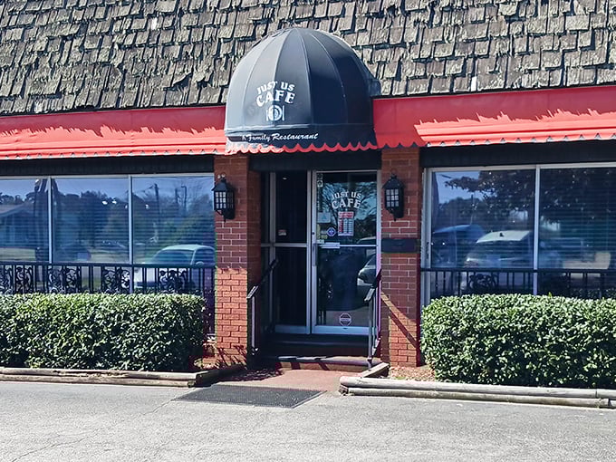 That simple awning shelters some of the most satisfying comfort food in the Carolinas.