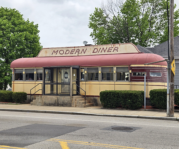 The Modern Diner stands like a pink-trimmed time machine, ready to transport you to when calories didn't count and coffee refills were endless.
