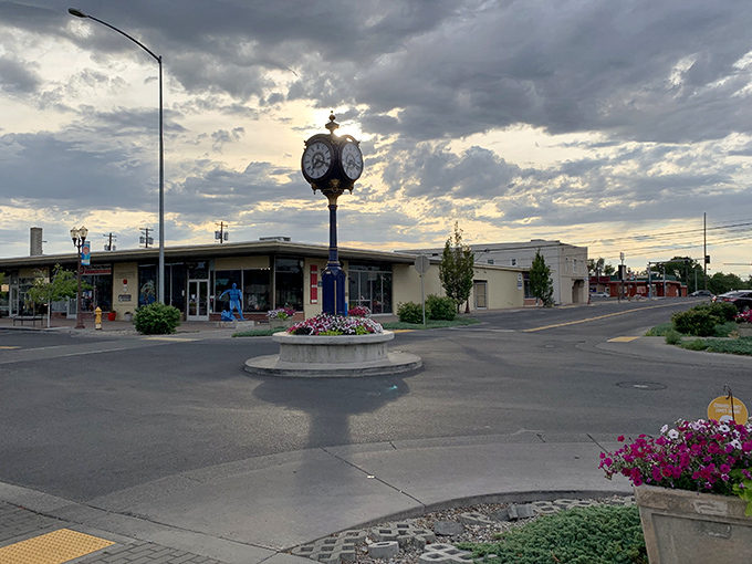 The town's charming clock tower stands as a gentle reminder that time moves slower here.