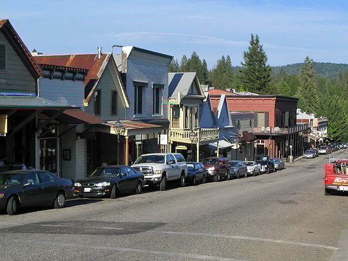 Victorian elegance meets mountain town charm in Nevada City, where even the trees seem to stand a little straighter near these historic buildings.