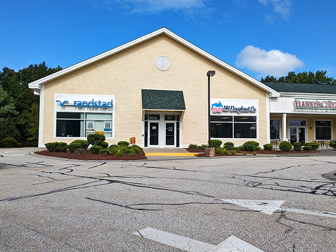 That professional storefront promises serious donut business with a friendly, welcoming New Hampshire smile. 