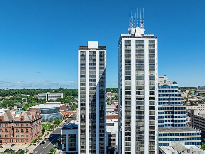 Peoria's downtown towers reach skyward with ambition. A reminder that affordable retirement doesn't mean sacrificing access to city conveniences.