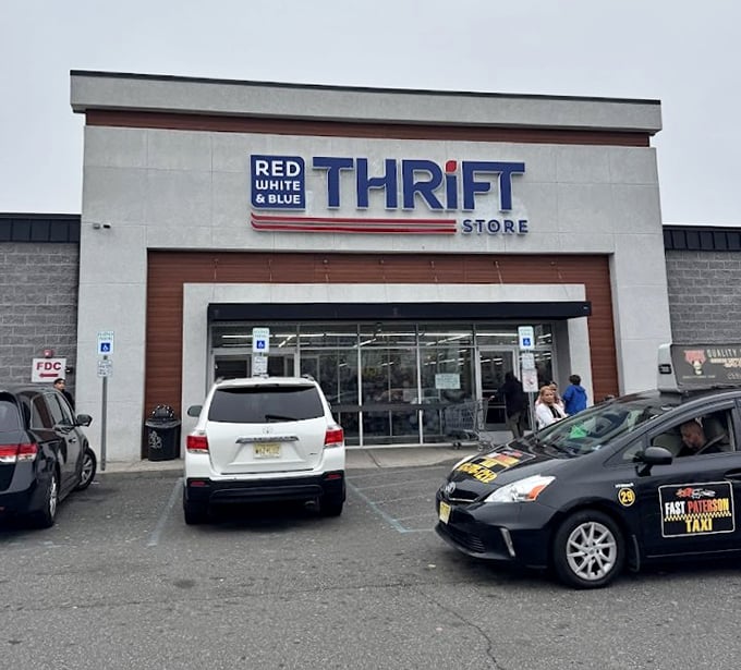 Behind this red, white, and blue entrance lies a treasure trove that proves second-hand shopping is first-class fun.