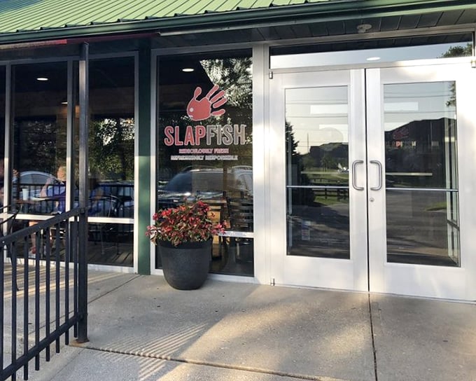 The bold Slapfish logo promises seafood with attitude. This isn't your grandfather's fish shack!