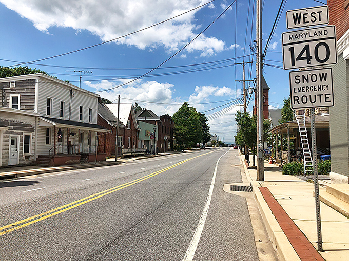 Taneytown's classic American streetscape offers a glimpse into a simpler time. Just look at that perfect small-town perspective!