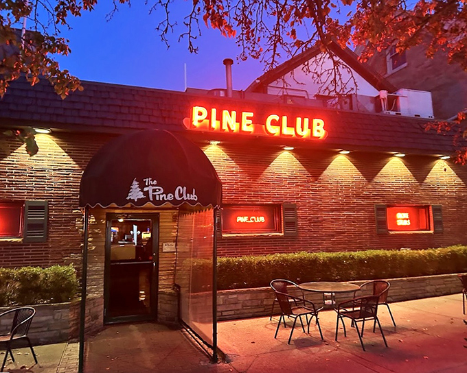 Autumn leaves frame this timeless steakhouse perfectly. The Pine Club hasn't changed much over decades&mdash;and that's exactly the point.