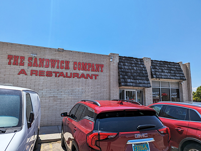 Sometimes you don't need fancy decor when your sandwiches are the real stars of the show.