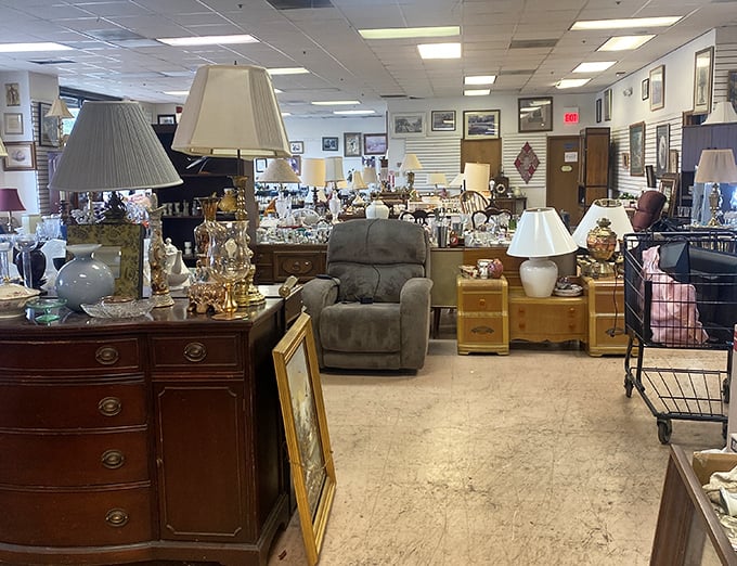 Lamps, dressers, and chairs galore &ndash; this treasure trove makes redecorating feel like an archaeological adventure.