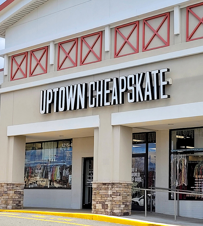 The red accents and modern design of Uptown Cheapskate Durham make secondhand shopping feel like a first-class experience.