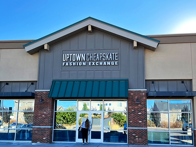 Uptown Cheapskate South Jordan: That distinctive peaked roof houses peak thrifting experiences&mdash;where $35 stretches further than your imagination.