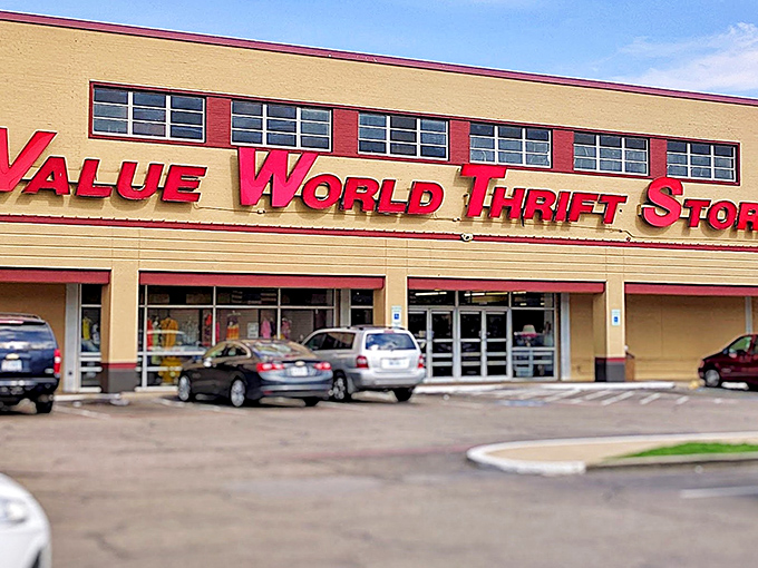 The two-story Value World commands attention like a general surveying retail troops. The bargain battle begins here!