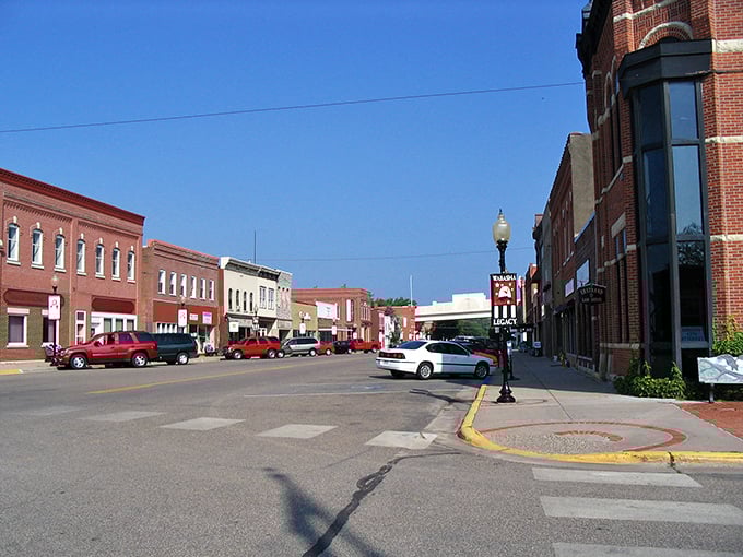 Wide streets and classic storefronts invite leisurely strolls through a community that clearly takes pride in preserving its riverside heritage.