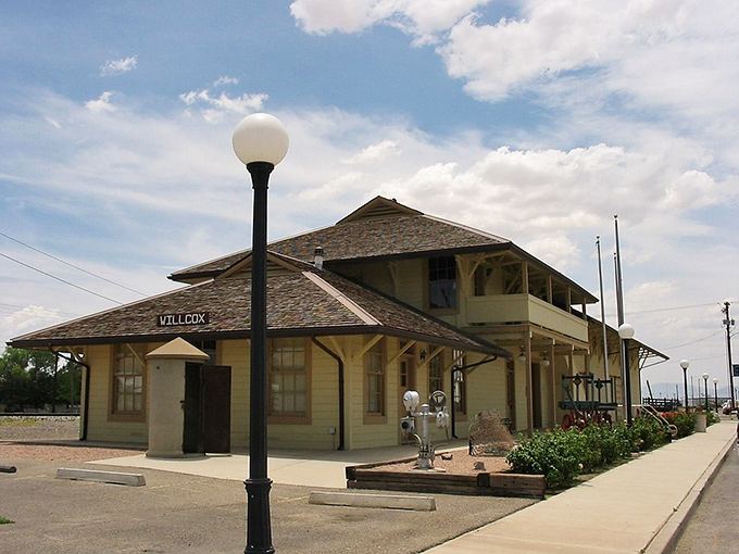 The historic Willcox train depot stands as a time capsule of Arizona's railroad glory days. All aboard the affordability express!