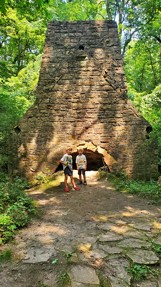 This towering chimney stands as a testament to craftsmen who built things without power tools or complaint departments.