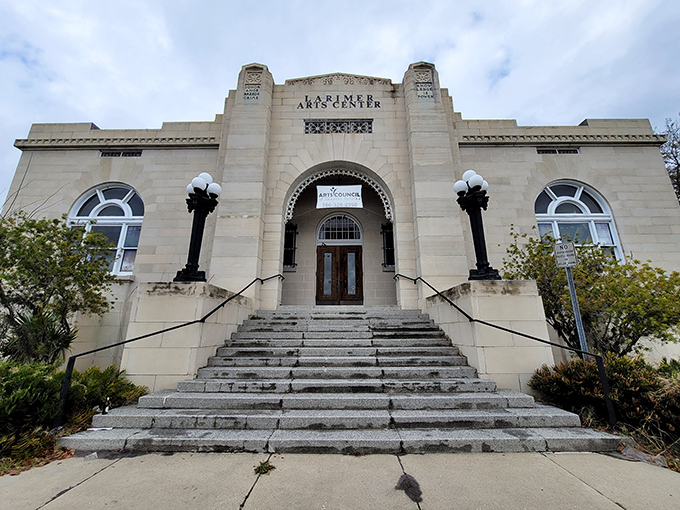 The Larimer Arts Center's distinctive architecture stands as Palatka's cultural cornerstone where creativity meets accessible community programming.
